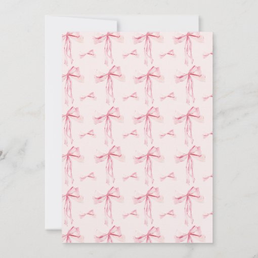 Pink Bow First Birthday Invitation Girl Coquette | Zazzle