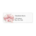Pink bow floral return address label | Zazzle