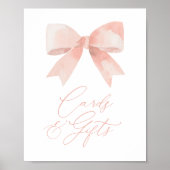 Pink Bow Girl Baby Shower Cards and Gifts Sign | Zazzle