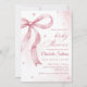 Pink Bow Girl Baby Shower Party Invitation | Zazzle