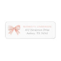 Pink Bow Girl Baby Shower Return Address Label | Zazzle