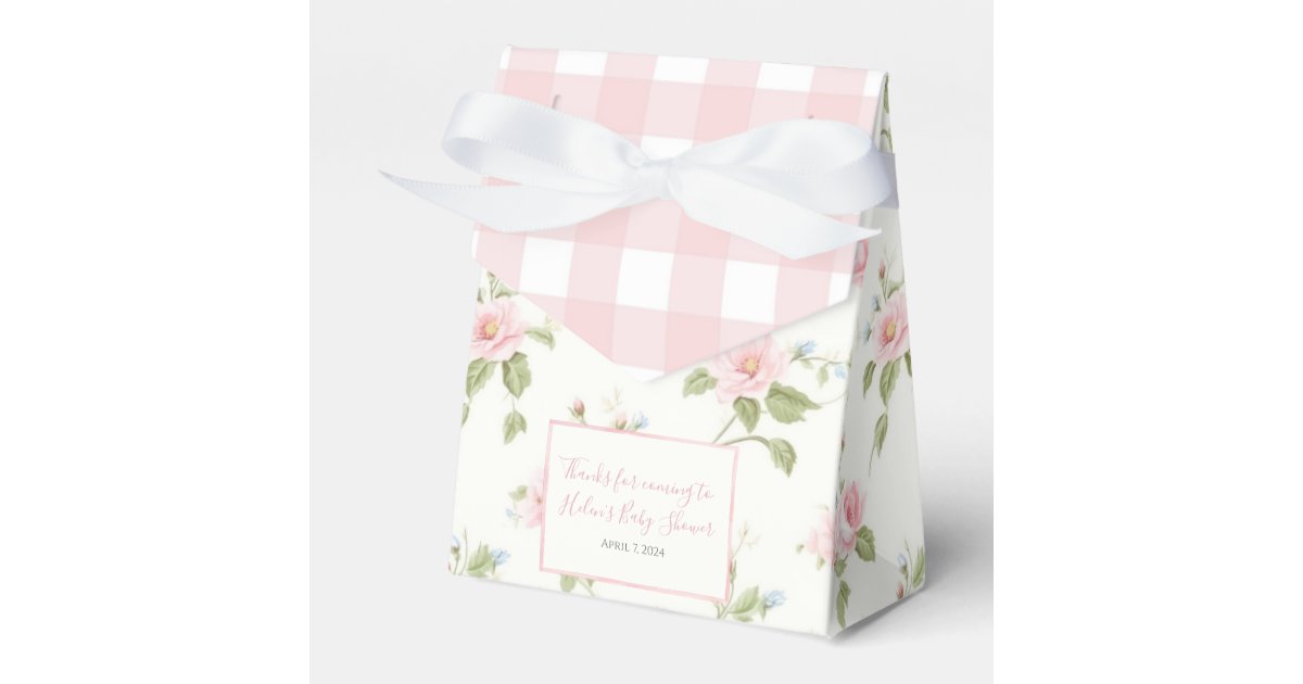 Pink Bow Girl Preppy Southern Baby Shower Favor Boxes | Zazzle
