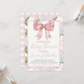Pink Bow Girl Preppy Southern Baby Shower Invitation | Zazzle