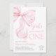 Pink Bow Girls Just Wanna be ONE First Birthday Invitation | Zazzle