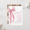 Pink Bow Girls Just Want To Be One 1st Birthday Invitation | Zazzle