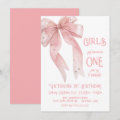 Pink Bow Girls just want to be One 1st Birthday Invitation | Zazzle