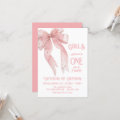 Pink Bow Girls just want to be One 1st Birthday Invitation | Zazzle