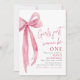 Pink Bow Girls Just Want To Be One 1st Birthday Invitation | Zazzle
