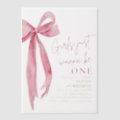 Pink Bow Girls Just Want To Be One 1st Birthday Vellum Invitations | Zazzle