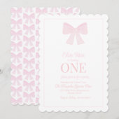 Pink Bow Invitation Grandmillennial Preppy | Zazzle