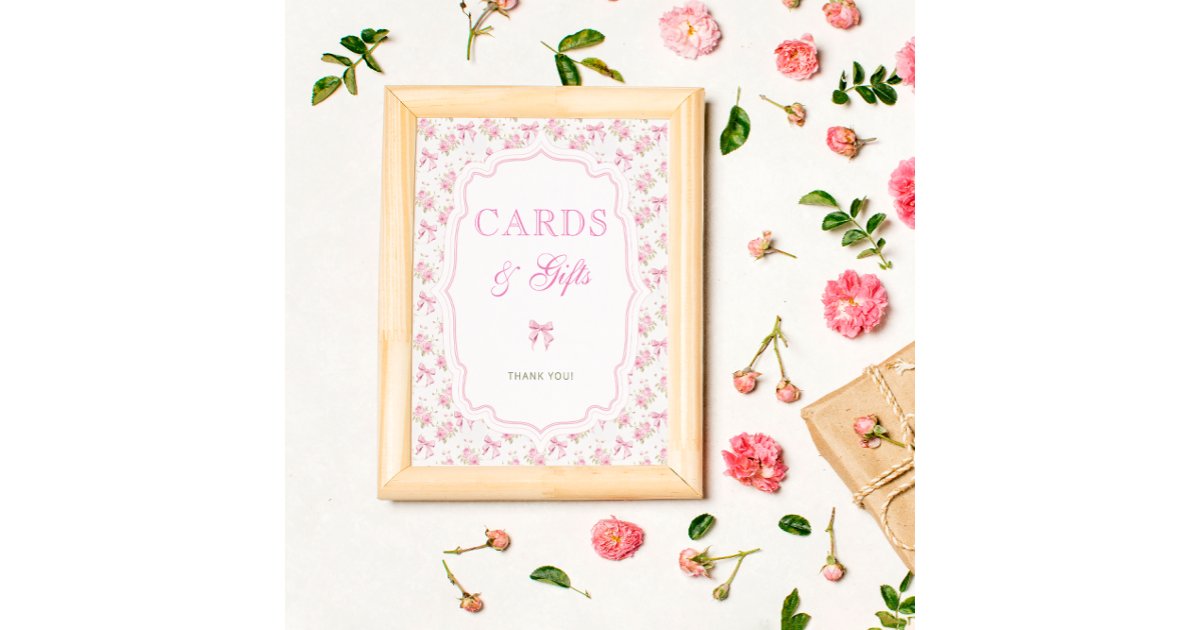 Pink Bow Love Shack Cards and Gifts Poster | Zazzle