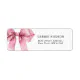 Pink Bow minimalist elegant Return Address Label | Zazzle