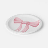 Pink Bow Monogram Preppy Paper Plates | Zazzle
