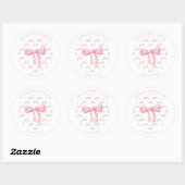Pink Bow Preppy Baby Shower Label, Sticker | Zazzle