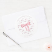 Pink Bow Preppy Baby Shower Label, Sticker | Zazzle