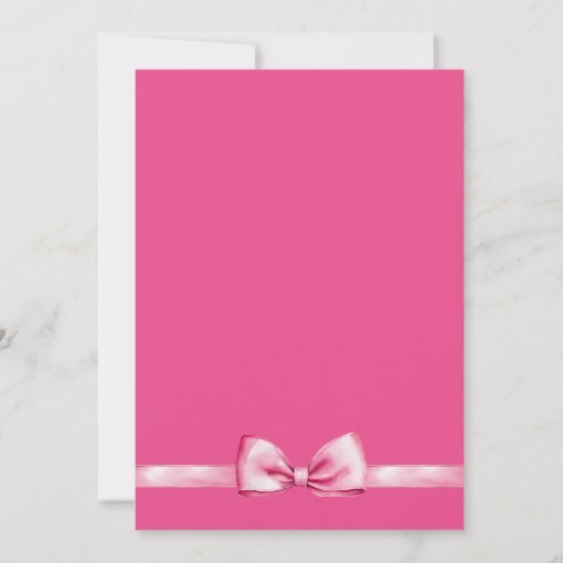 Pink bow ribbon baby shower cute elegant invitation | Zazzle