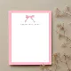 Pink Bow Ribbon Coquette Note Card | Zazzle