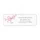 Pink bow ribbon vintage Baby shower Return Address Label | Zazzle