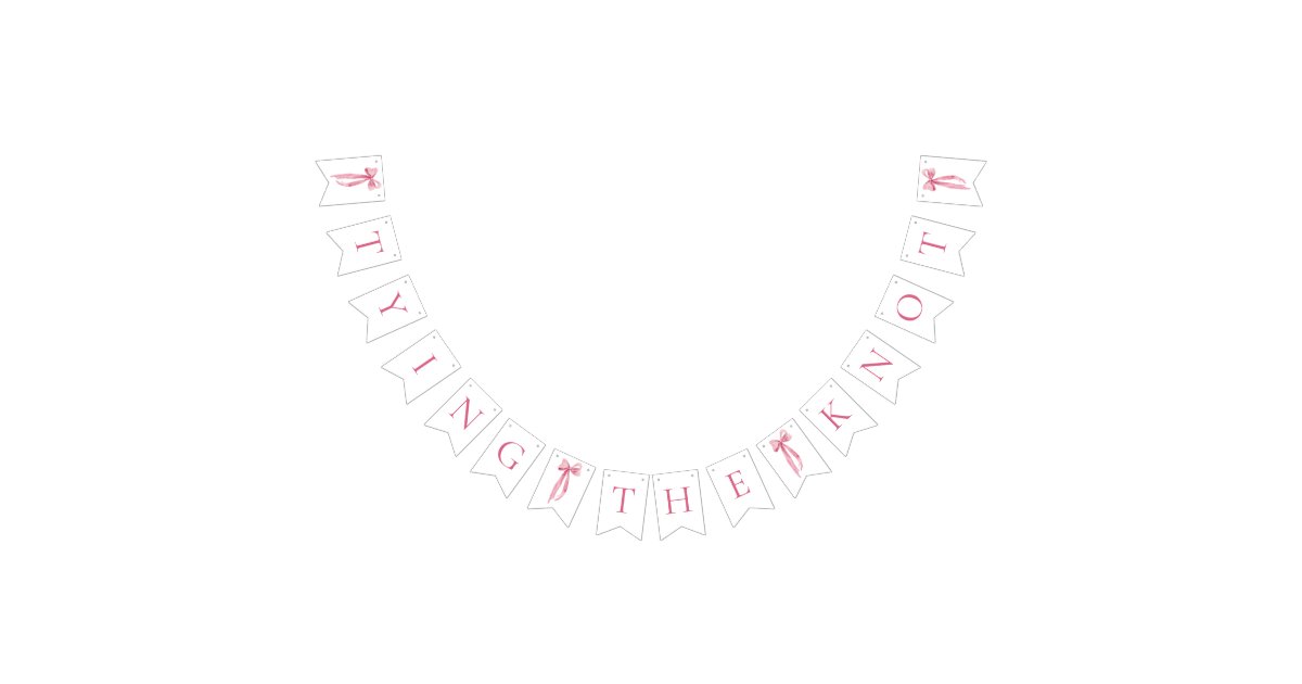 Pink Bow Tying the Knot Bridal Shower Bunting Flags | Zazzle