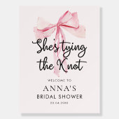 Pink Bow Tying The Knot Bridal Shower Foam Board | Zazzle