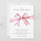 Pink Bow Tying the Knot Bridal Shower Invitation | Zazzle