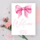 Pink bow - welcome baby shower party poster | Zazzle