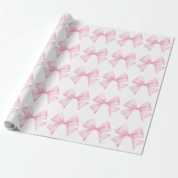 Pink Bow Wrapping Paper | Zazzle