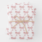 Pink Bows 19" x 29" Wrapping Paper 3 Sheets, Matte | Zazzle
