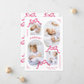 pink bows collage 4 photo girl photos Photo baby Announcement | Zazzle