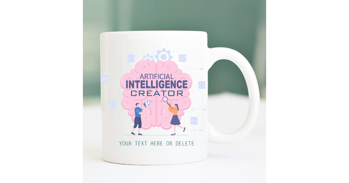 Pink brain illustration Artificial Intelligence Coffee Mug | Zazzle