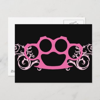 Pink Brass Knuckles Postcard | Zazzle
