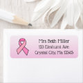 Pink Breast Cancer Awareness Return Mailing Label | Zazzle
