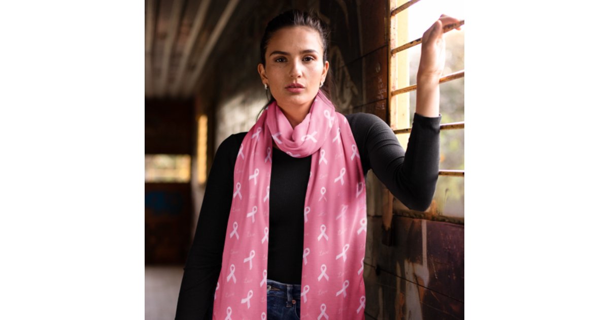 Pink Breast Cancer Awareness Ribbon Pattern Scarf | Zazzle