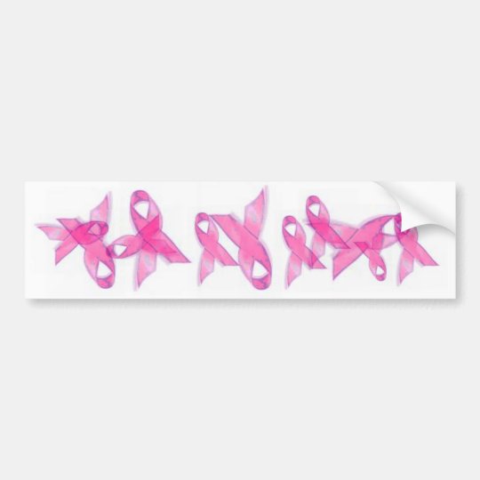 Pink Breast Cancer Ribbons Bumper Sticker | Zazzle.com