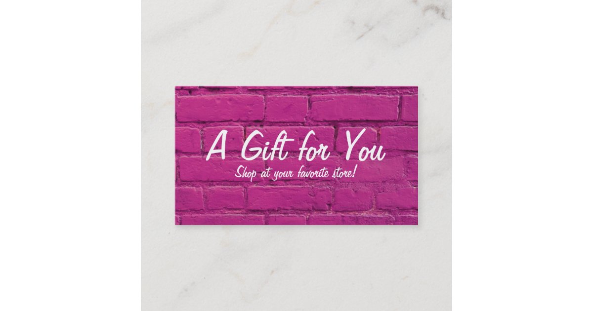 Pink Brick Gift Card | Zazzle