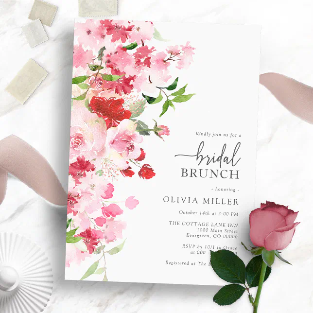 Pink Bridal Brunch Invitation | Zazzle
