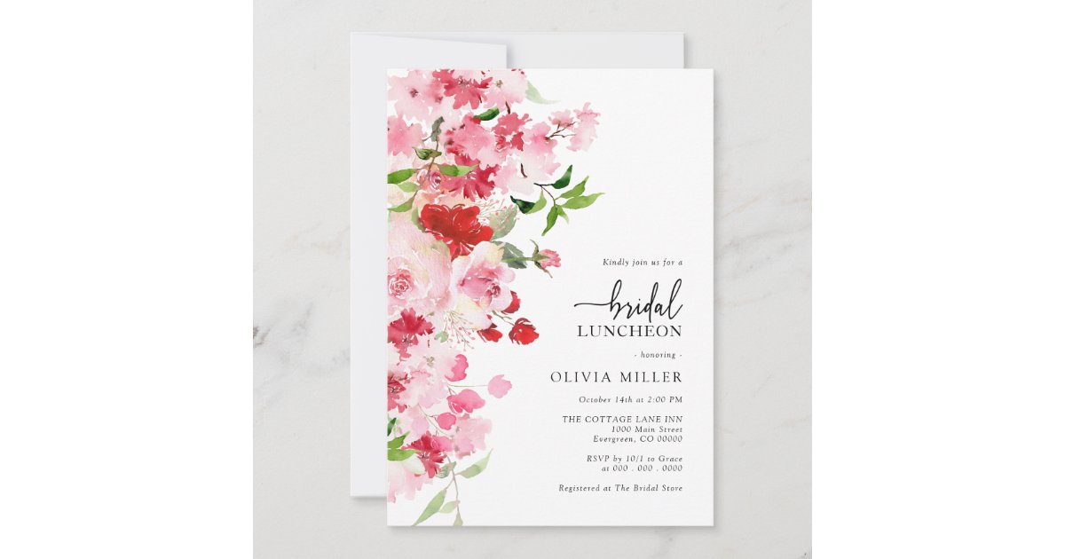Pink Bridal Luncheon Invitation | Zazzle