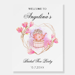 Pink Bridal Tea Party Wedding Rose Gold Tea Pot Foam Board | Zazzle
