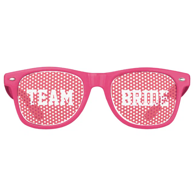 Pink Bridesmaid Team Bride Retro Sunglasses | Zazzle