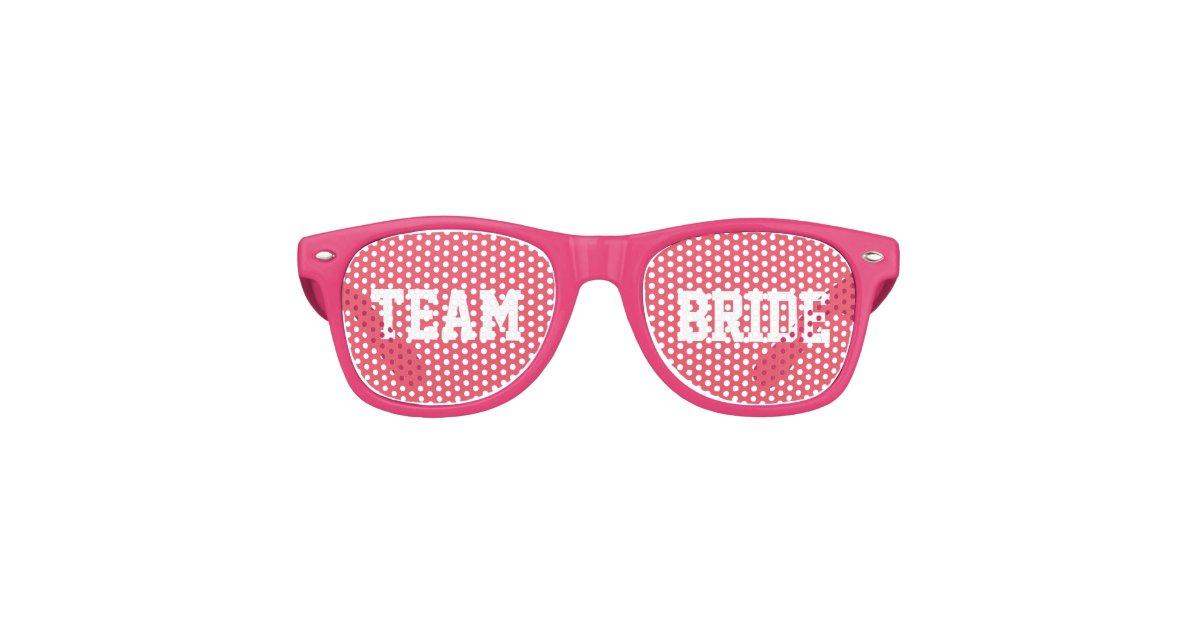 Pink Bridesmaid Team Bride Retro Sunglasses | Zazzle