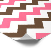 Pink, Brown, and White Chevron Fox Nursery Poster | Zazzle