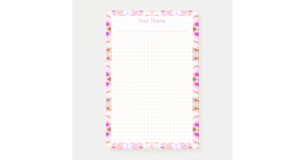 Pink Brown Dot Grid Layout College Plan Planner Post-it Notes | Zazzle