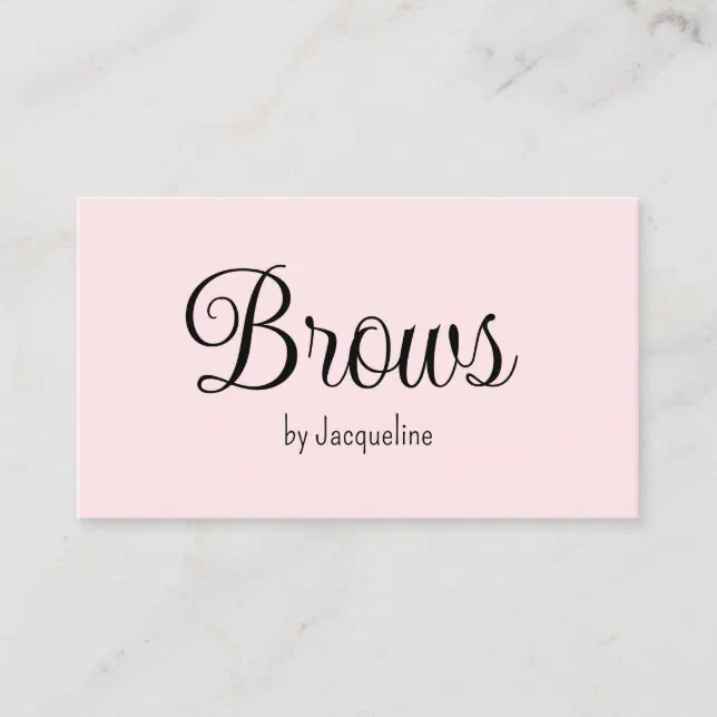 Pink Brows Beauty Simple Script Business Card | Zazzle