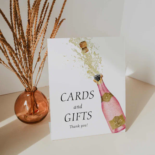 Pink Brunch and Bubbly Cards and Gifts Sign | Zazzle
