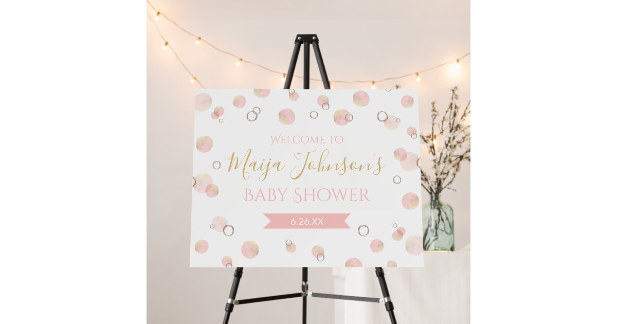 Pink Brunch Bubbly and Baby Shower Welcome Sign | Zazzle