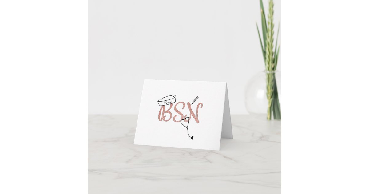Pink BSN graduation thank you photo + message | Zazzle