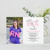 Pink BSN Nurse photo graduation pinning party Invitation | Zazzle