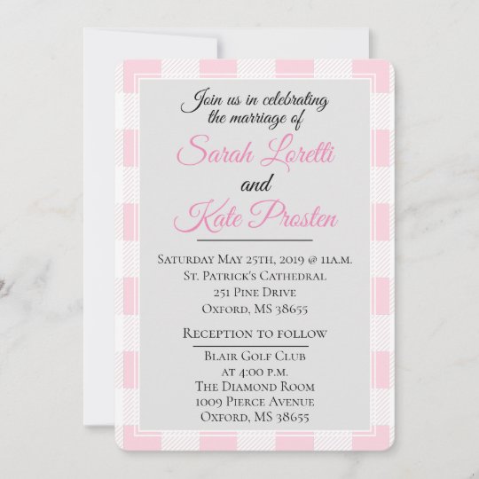 Pink Buffalo Check Invitation | Zazzle.com