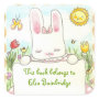 Pink bunny bookplate | Zazzle