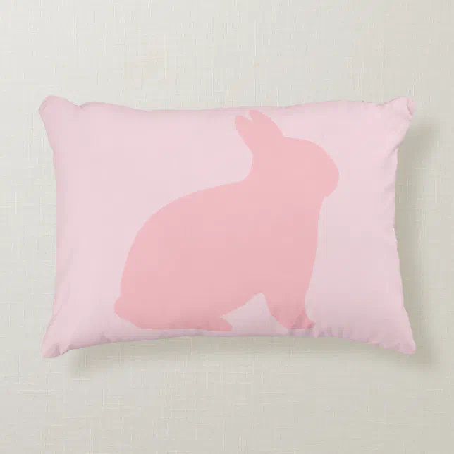 Pink Bunny on Pink Decorative Pillow | Zazzle
